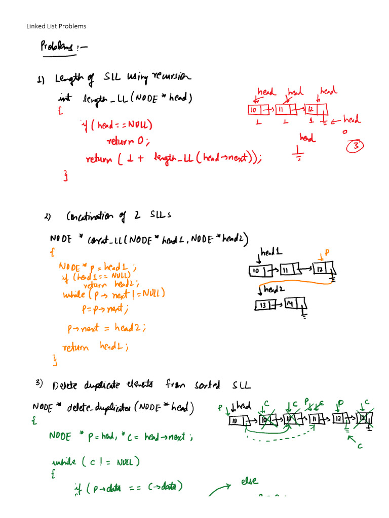 Linked List Problems | PDF