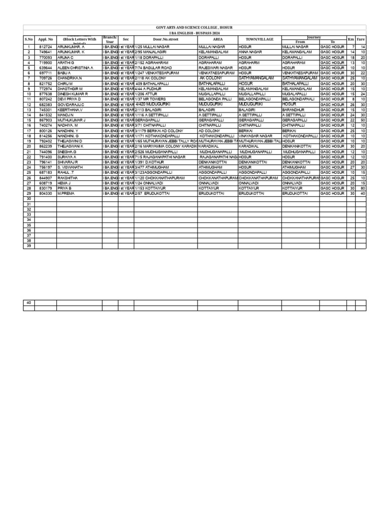 I Ba English Bus Pass 2024 | PDF