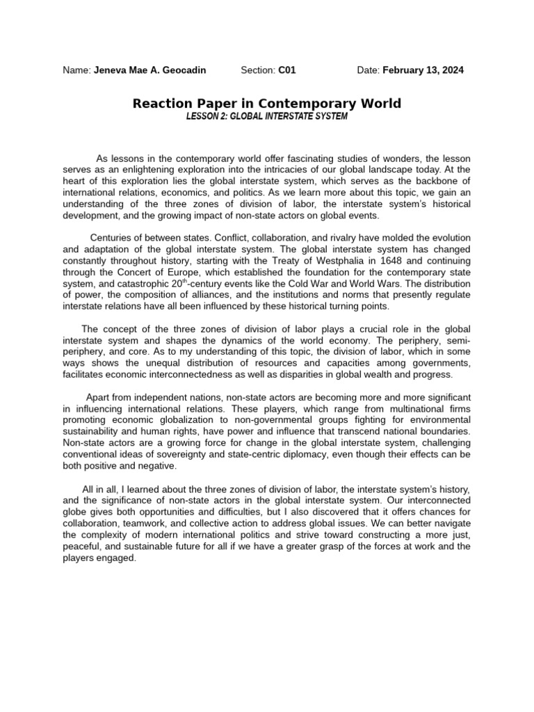 Cworld Reactionpaper 2 New Final Pdf