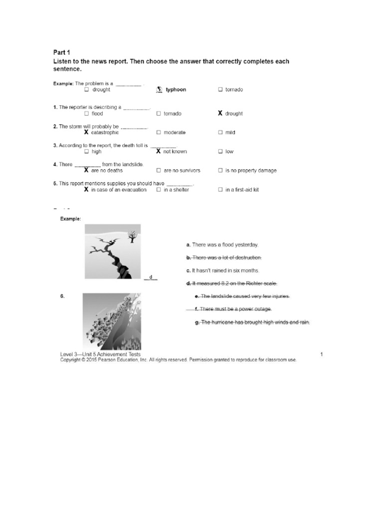 Natural Disaster Writing and Speaking Test | PDF | Natural Disasters ...