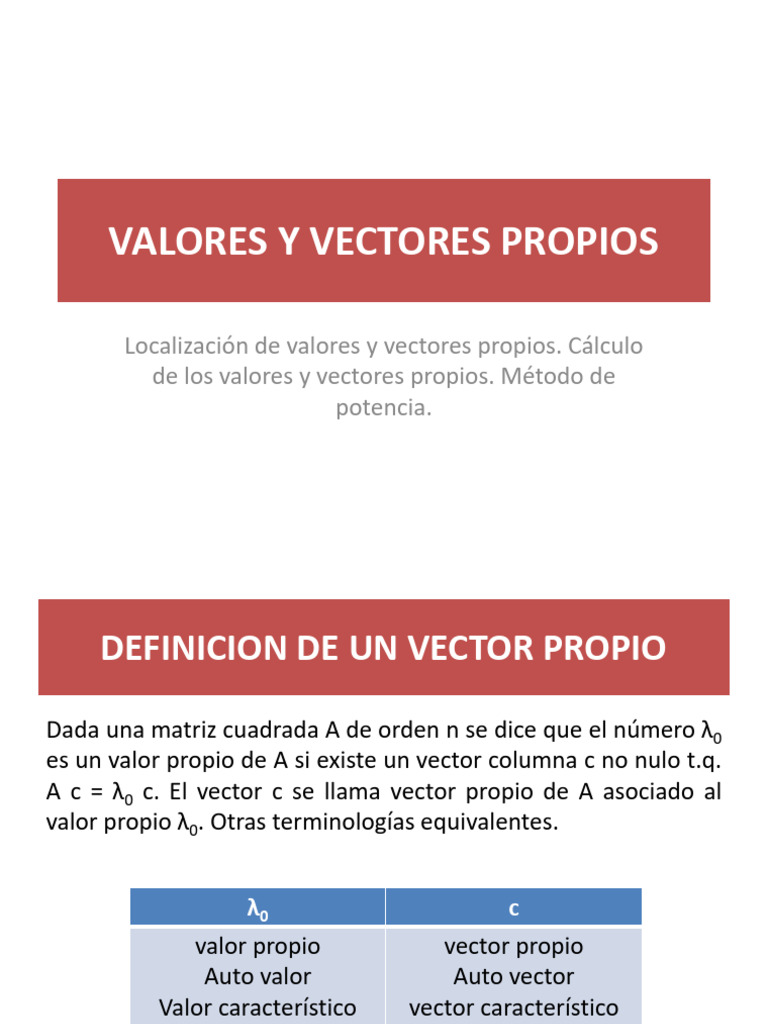 Valores y Vectores Propios | PDF