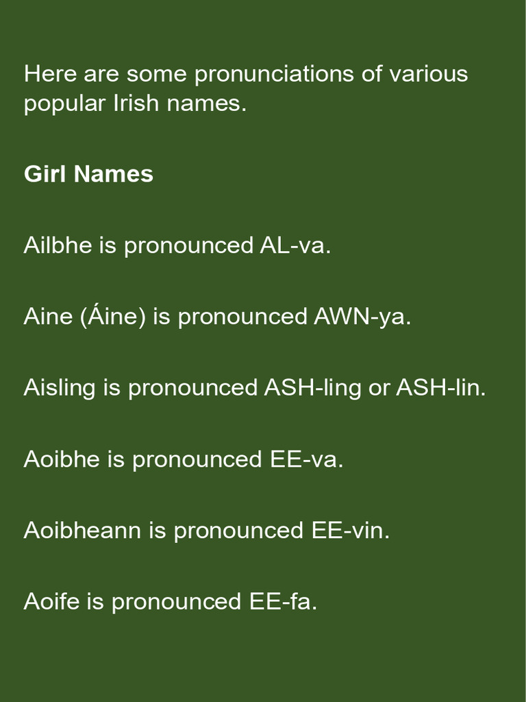 Irish Names | PDF