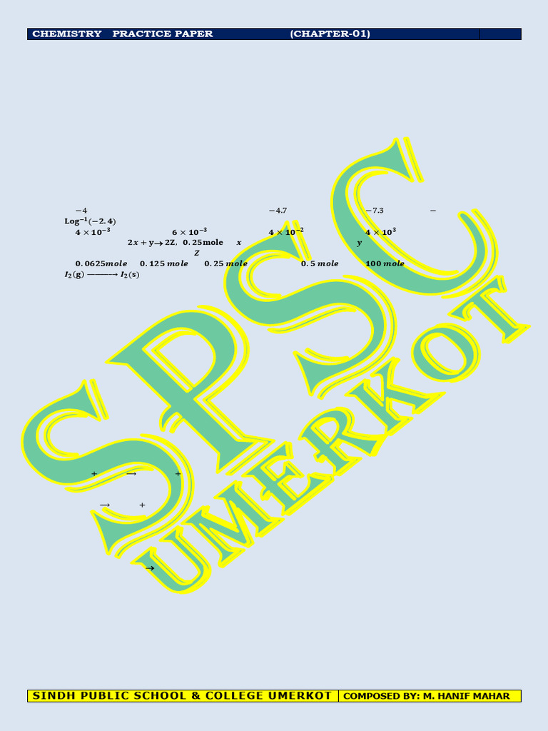 CHEMISTRY XI (Chapter 1) | PDF