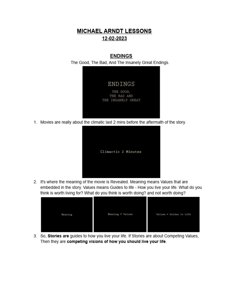 Michael Arndt Lessons | PDF