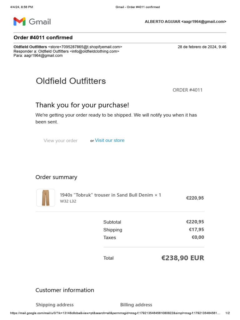 Gmail - Order #4011 Confirmed | PDF