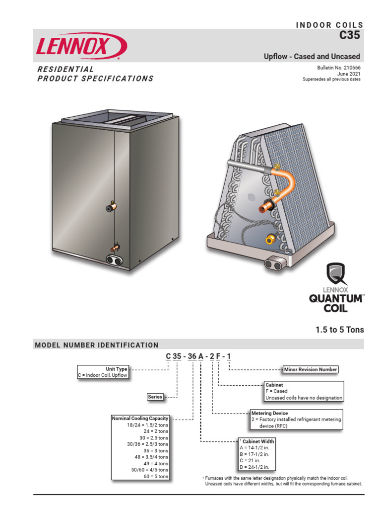 Lennox Cooling Coil | PDF | Temperature | Thermodynamics