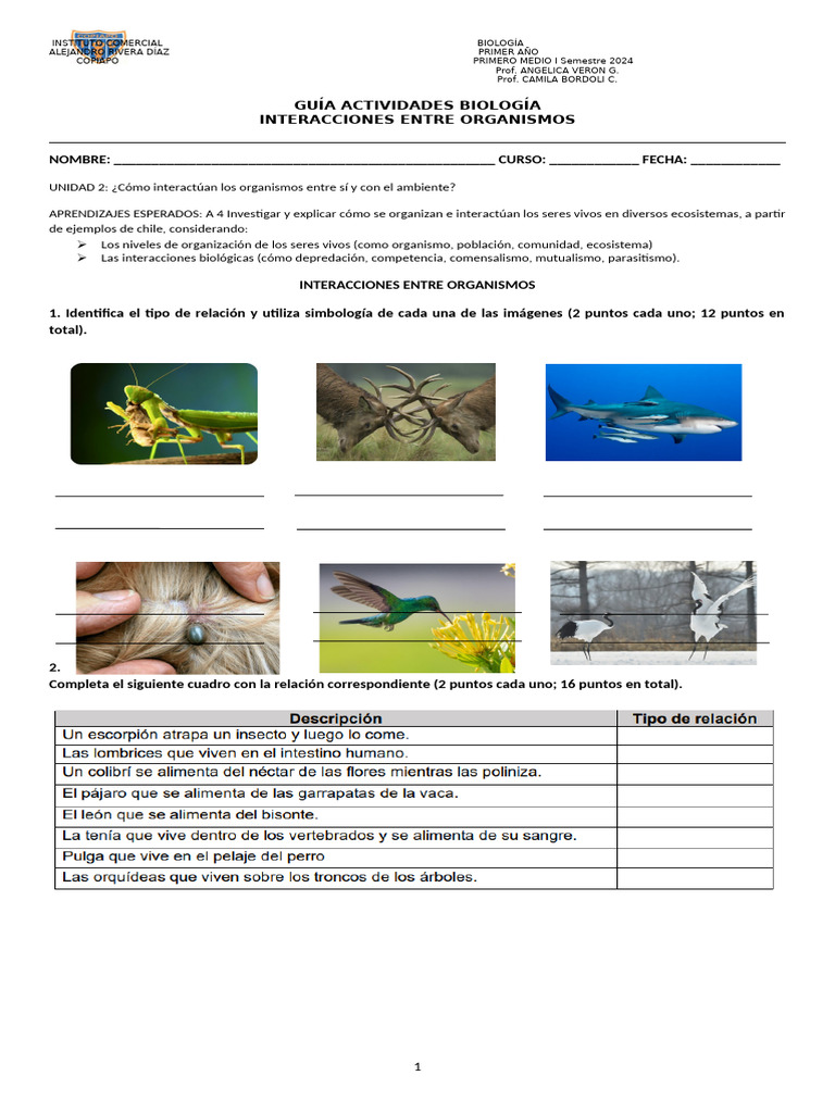 Interacciones Biológicas en Ecosistemas | PDF