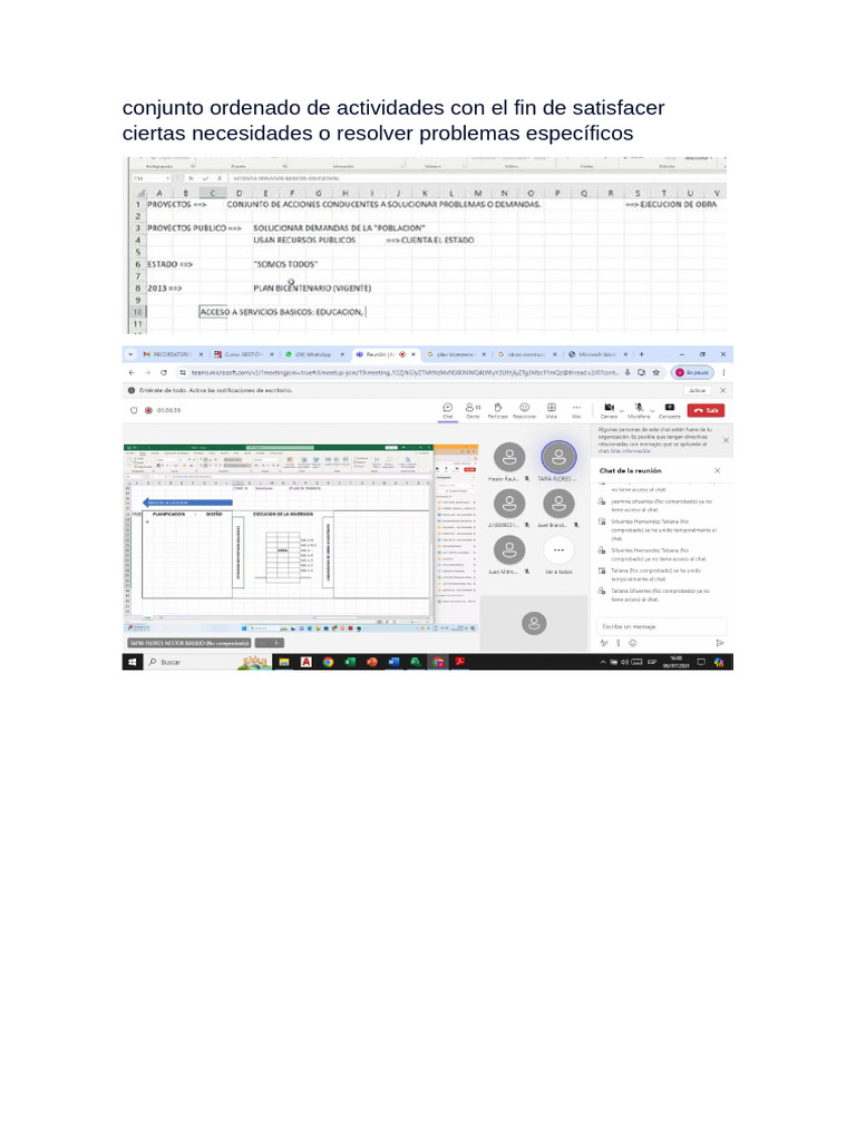 Conjunto Ordenado de Actividades Con El Fin de Satisfacer Ciertas Necesidades o Resolver ...