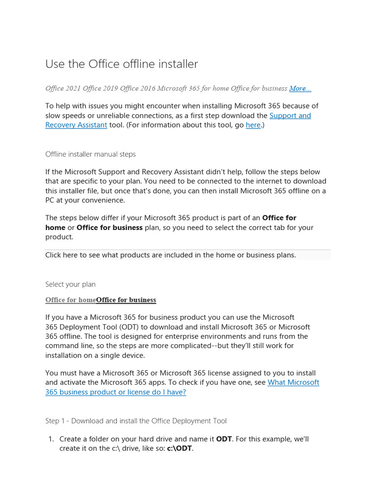 Use The Office Offline Installer | PDF
