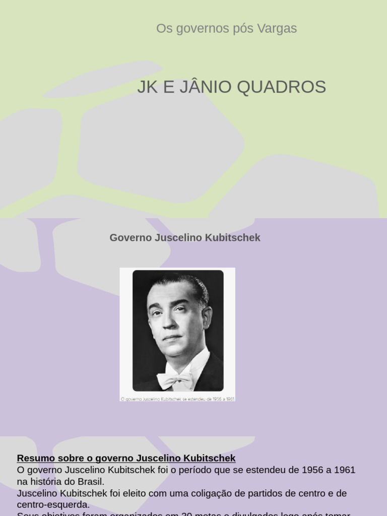 JK e Jânio Quadros | PDF