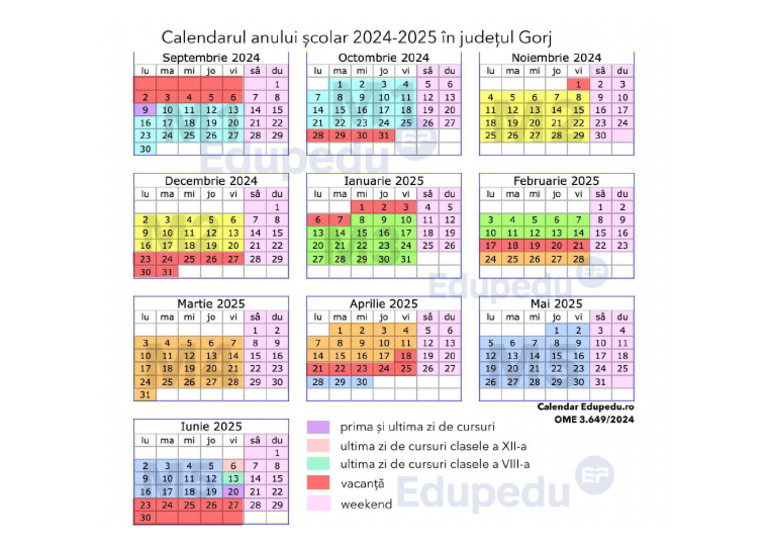 Calendar-scolar-2024-2025-Gorj | PDF