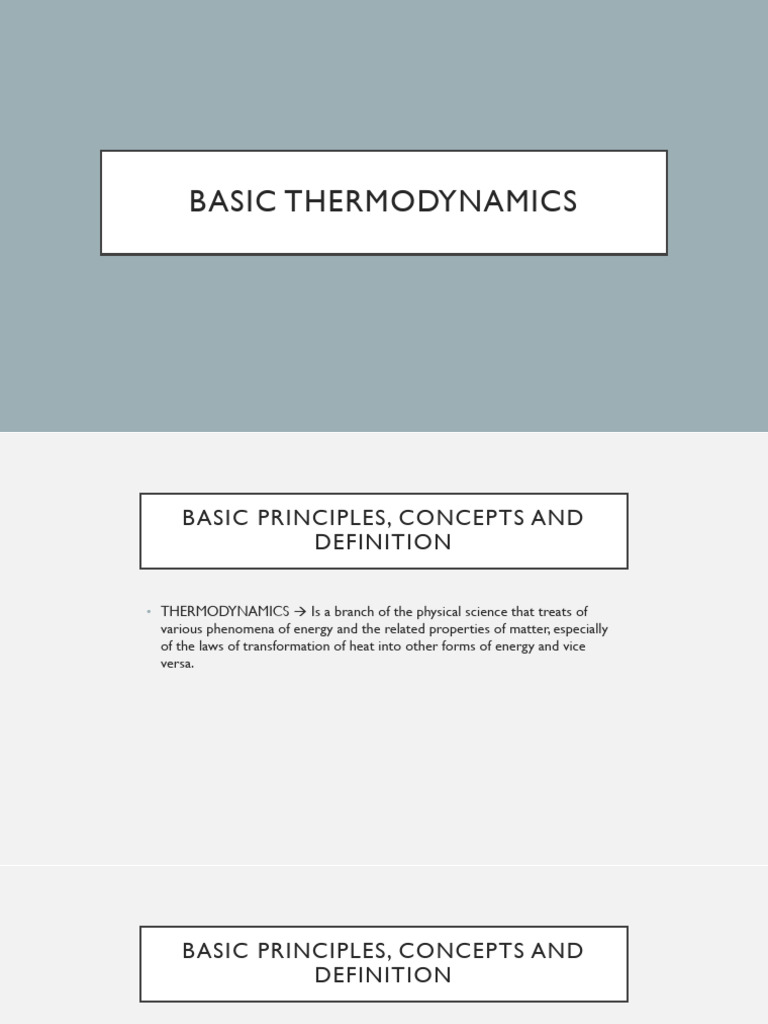 Lesson 1_Basic Concepts of Thermodynamics | PDF
