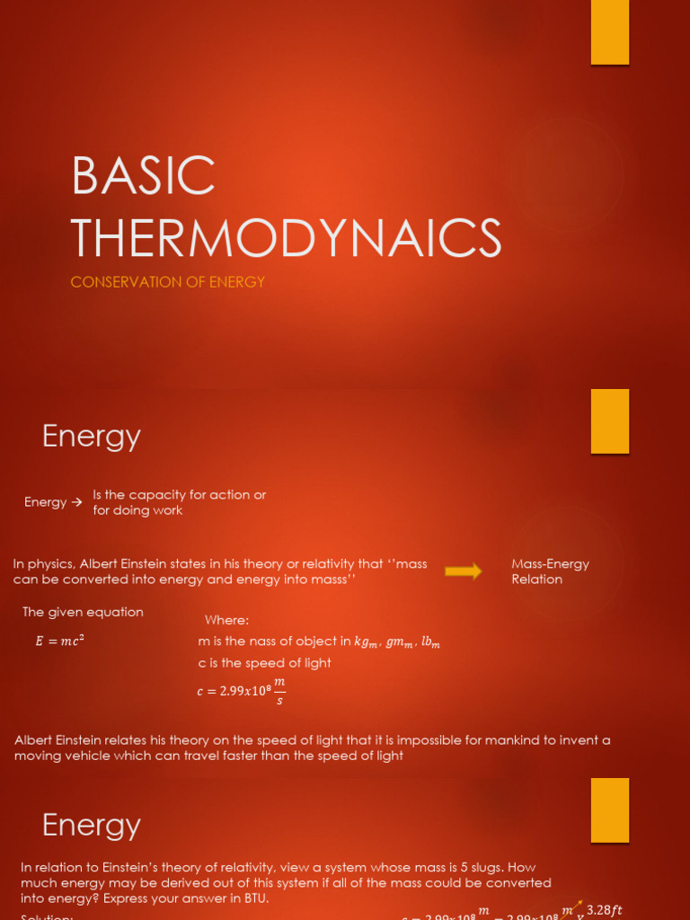 First Law Of Thermodynamics Conservation Of Energy Pdf