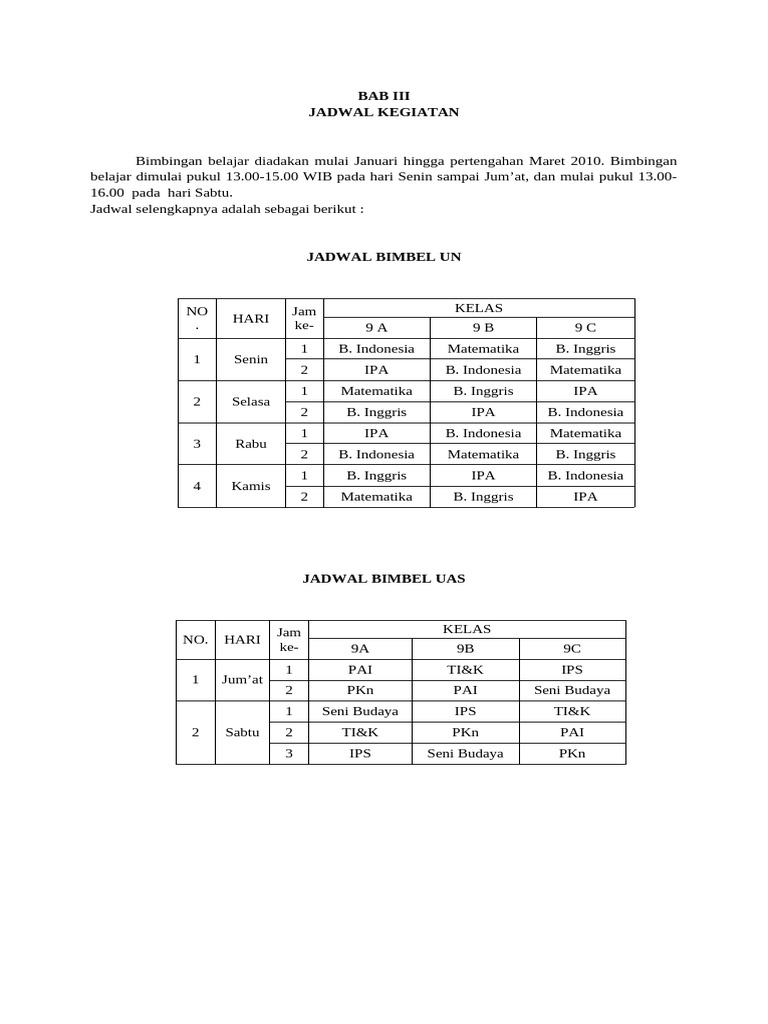 Bab Iii Bimbel | PDF