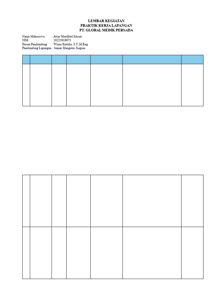 Log_Book_dan_Lembar_Kehadiran_PKL glomeda fiks BGTTT | PDF