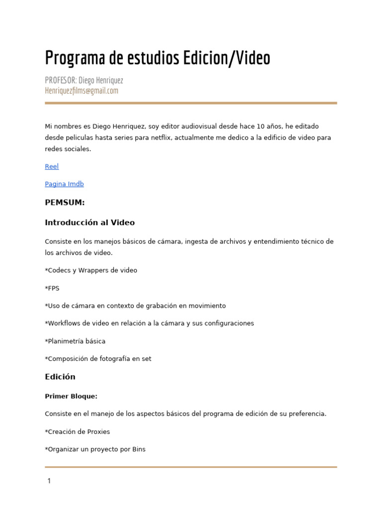 PROGRAMA DE ESTUDIOS | PDF