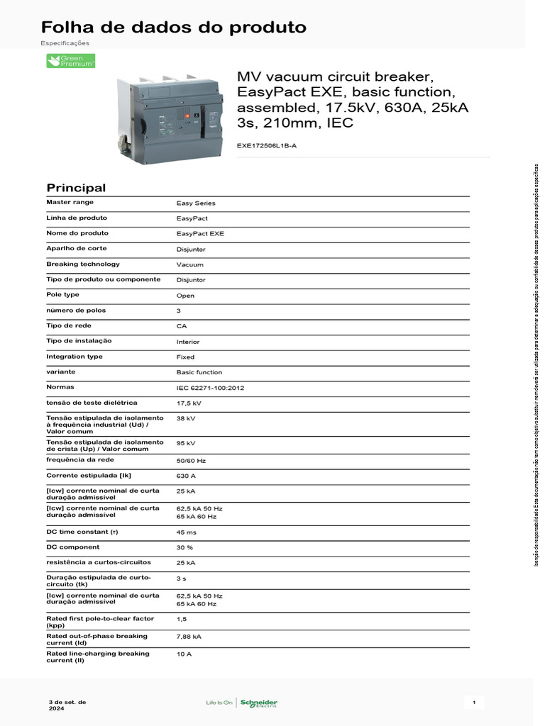 Schneider Electric_Disjuntores-EasyPact-EXE_EXE172506L1B-A | PDF