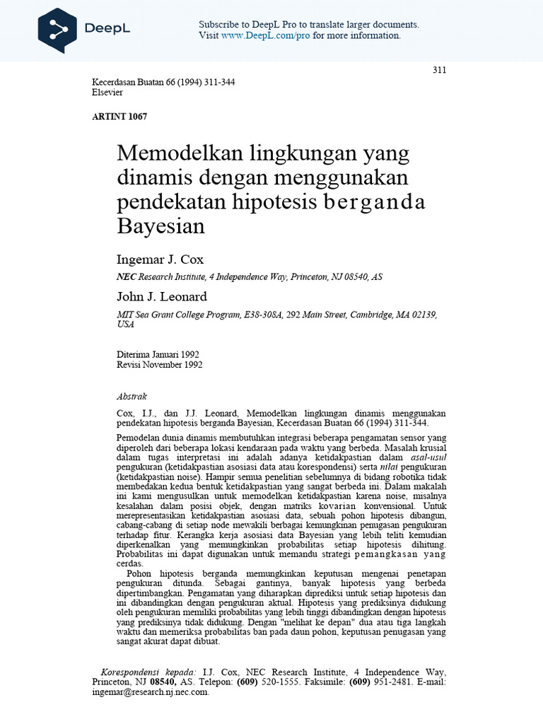 Modelling of Dynamic Environment Id | PDF