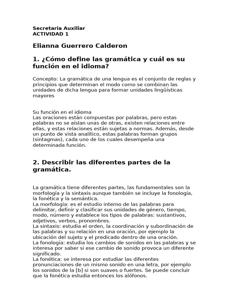 Módulo 2 Gramática y Ortografía | PDF | Palabra | Oración (Lingüística)
