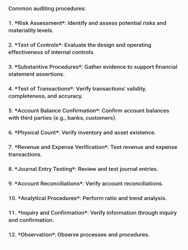 NotesAudit Procedures | PDF