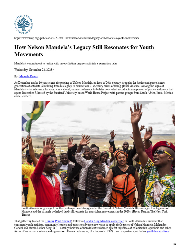 How Nelson Mandelas Legacy Still Resonates For Youth Movements | PDF ...