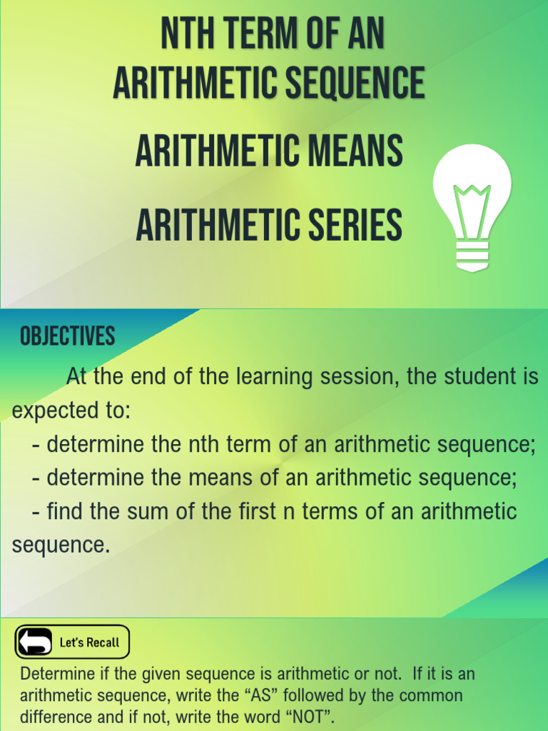 Arithmetic Sequence Q1W2 | PDF
