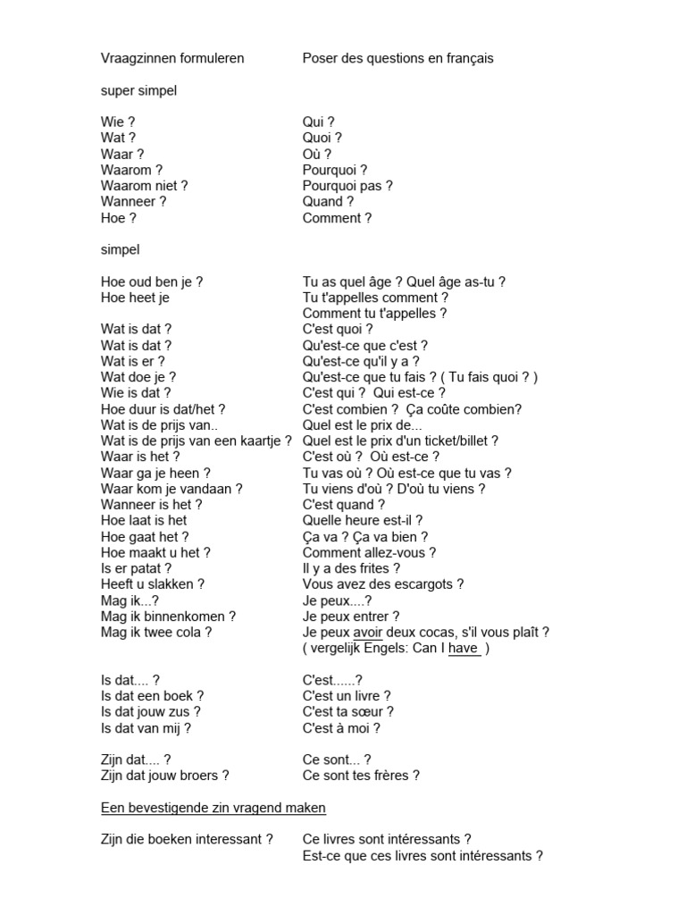 Poser Questions Francais | PDF