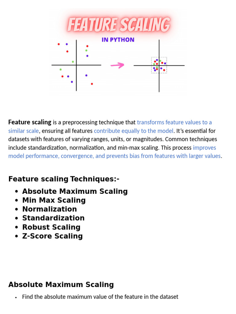 Feature Scaling Techniques | PDF