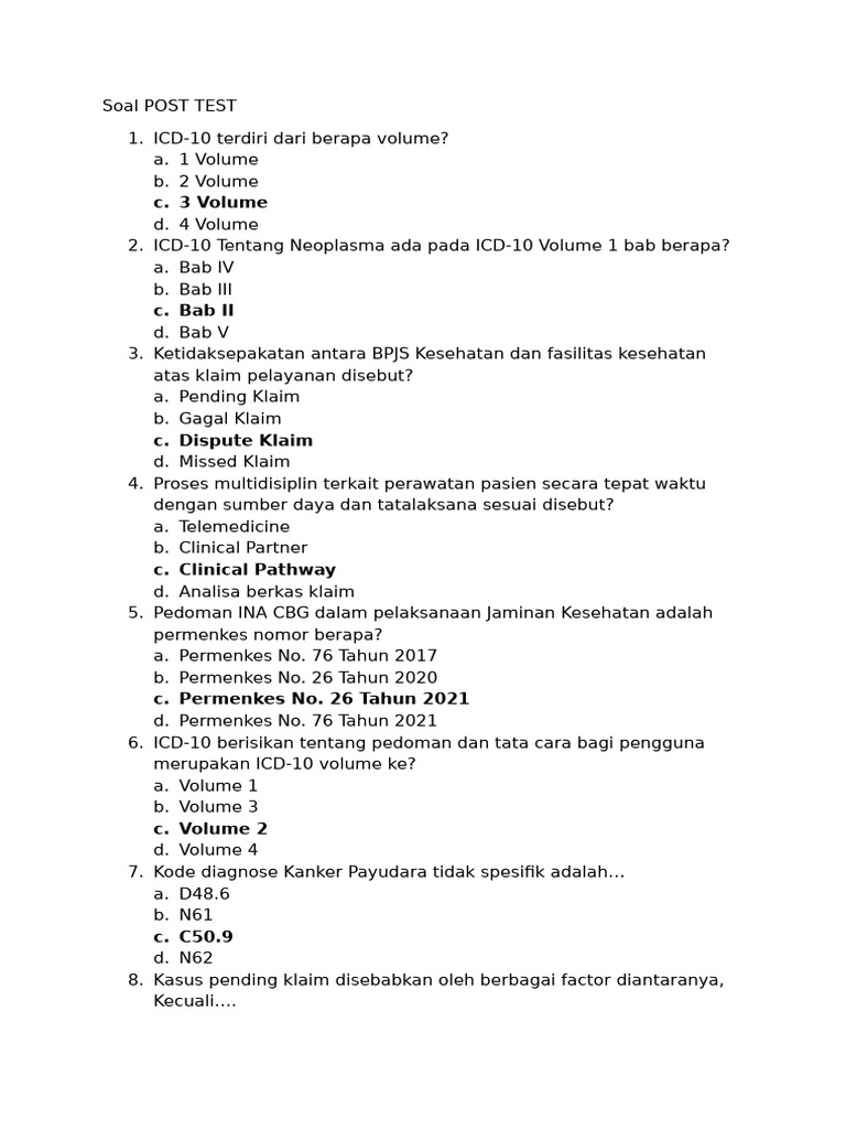 Soal POST TEST KODING | PDF