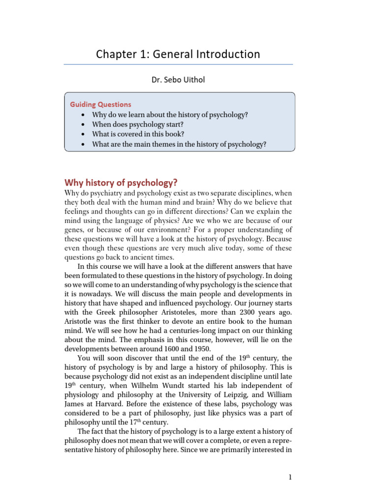 A History of Psychology CH 1 - 2 | PDF