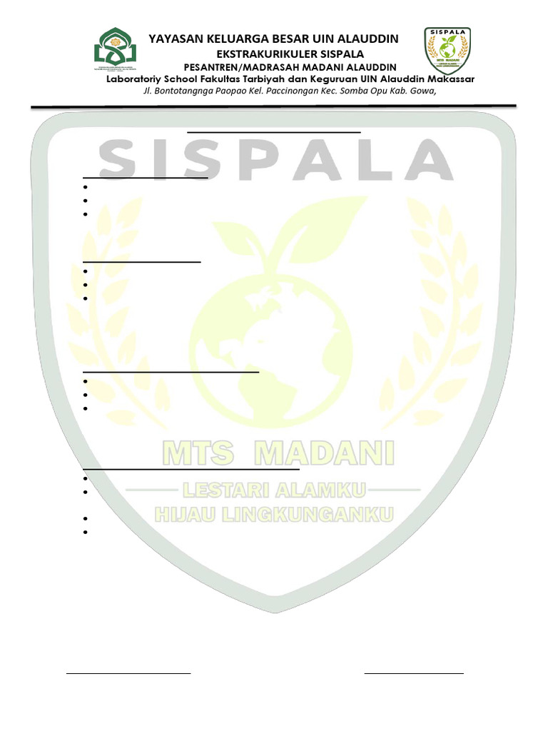 Program Kerja SISPALA MADANI T.P. 2023-2024 | PDF