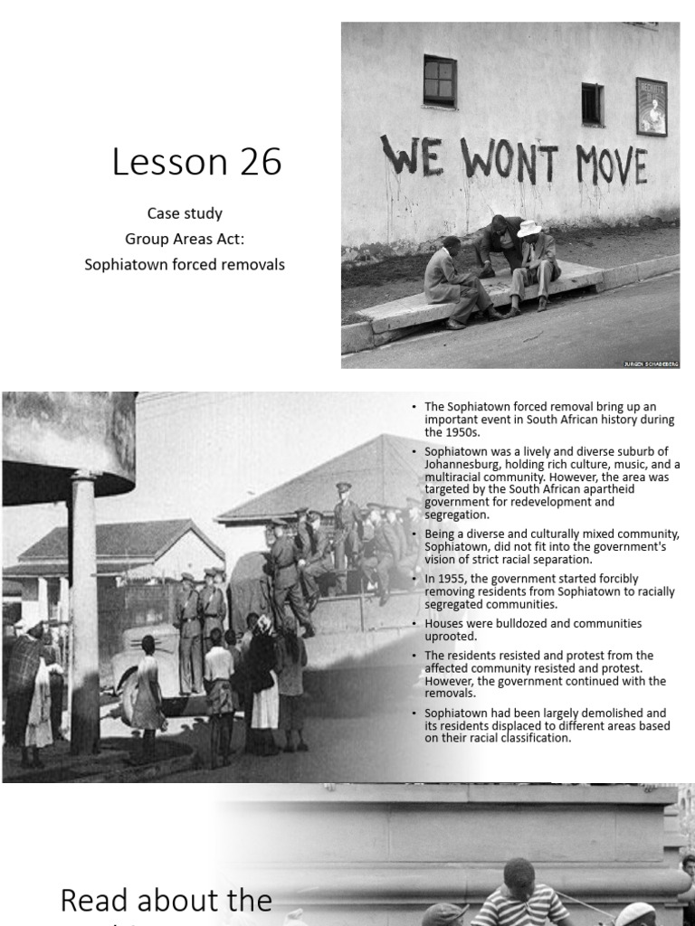 Lesson 26 - Case Study Sophiatown | PDF
