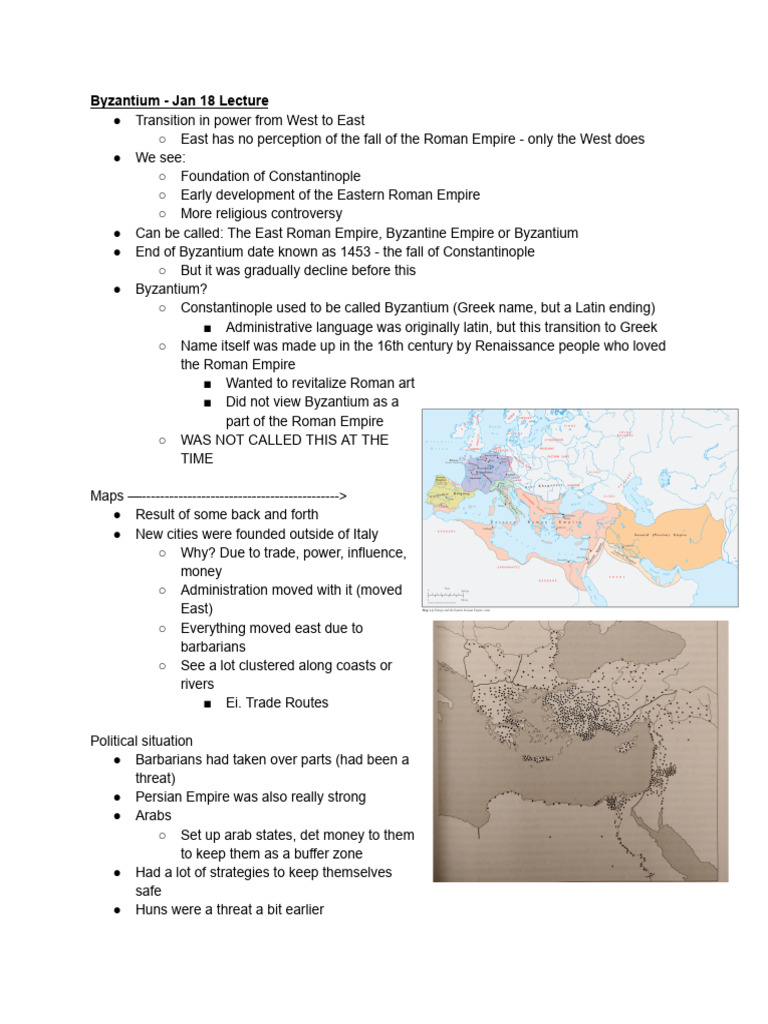 Byzantium - Jan 18 Lecture | PDF