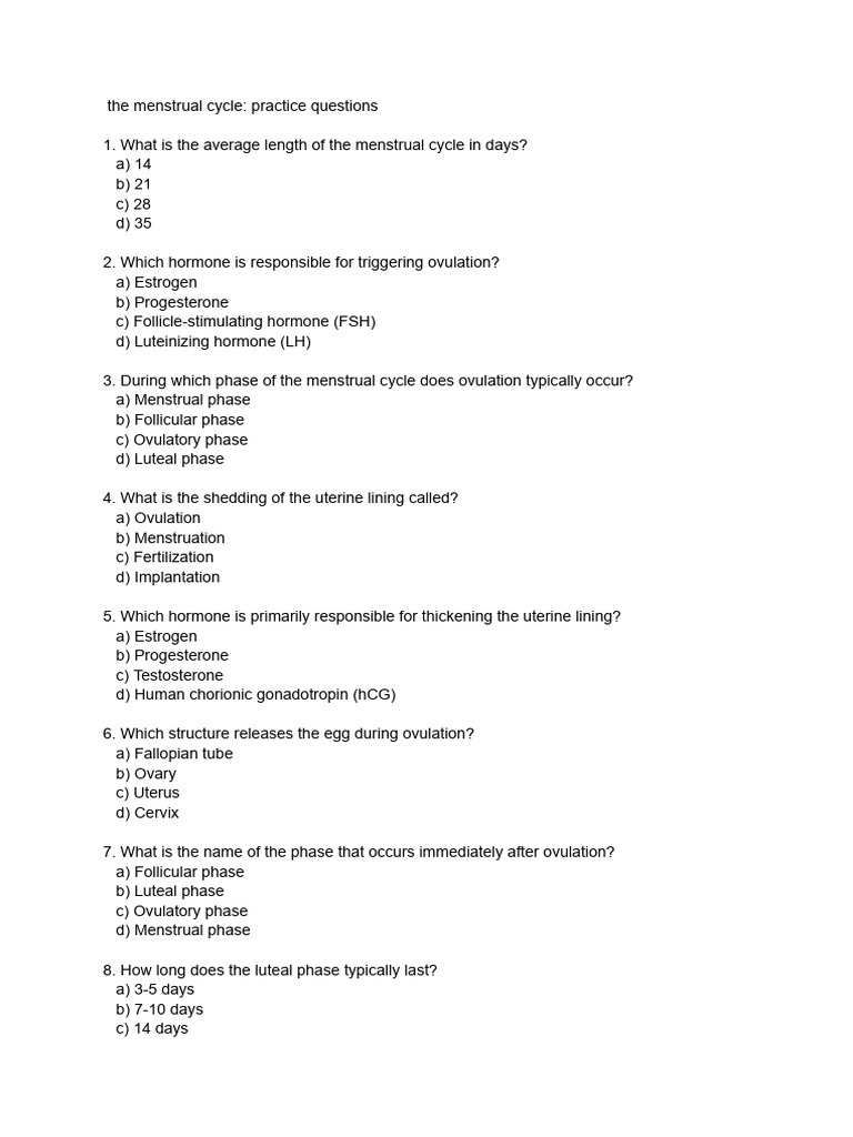 Menstrual Cycle Notes Class 12 Biology | PDF