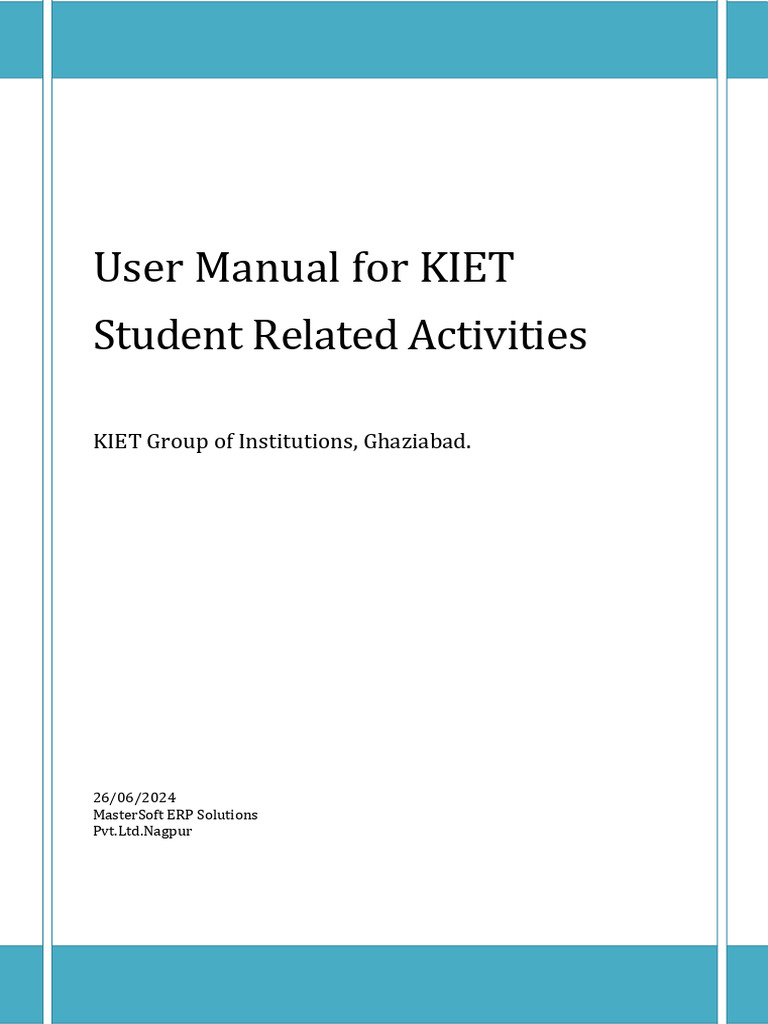 User Manual For Kiet Student Related V1.0 | PDF