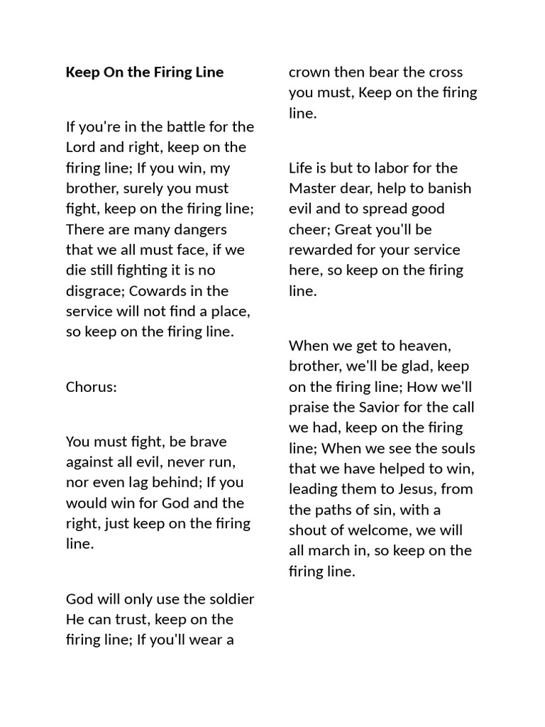 Keep On the Firing Line | PDF