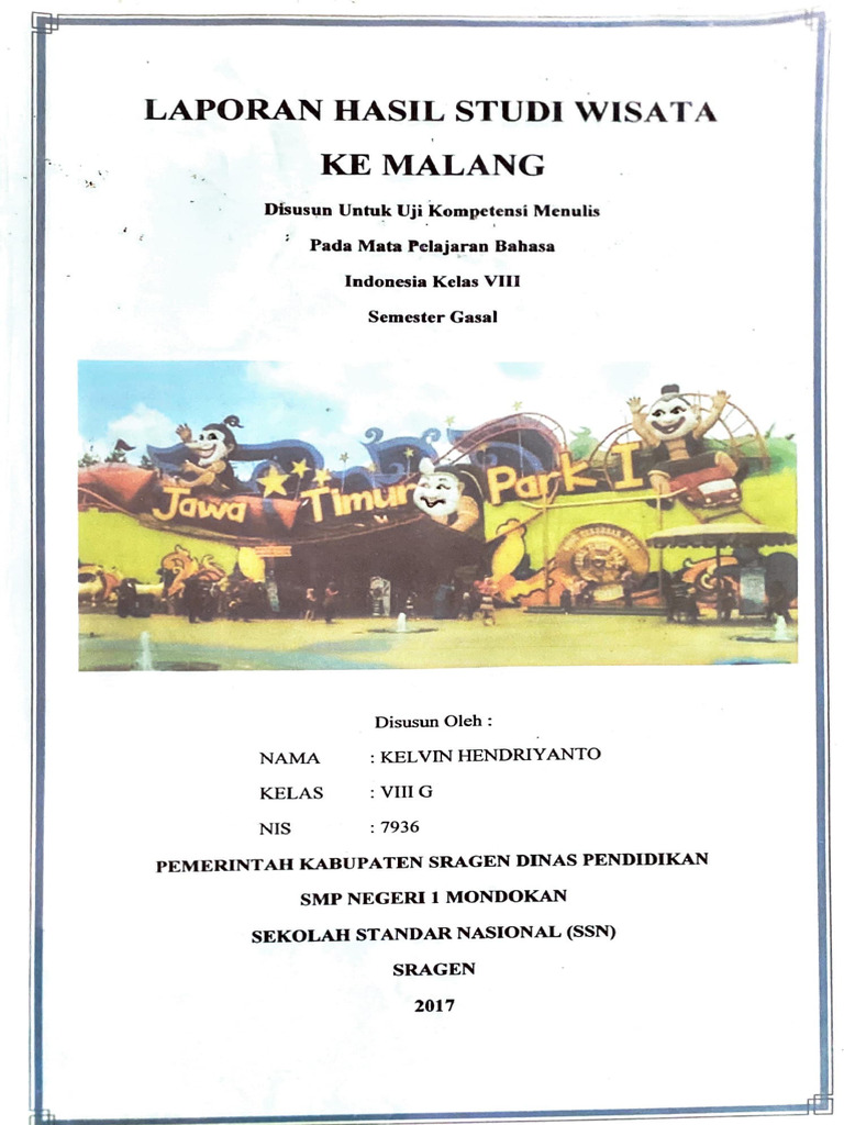 Contoh Laporan Karya Wisata | PDF