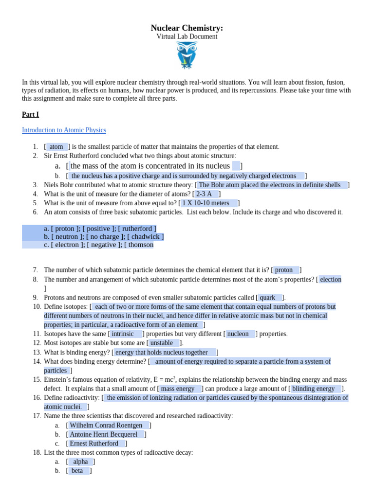 Nuclear Chemistry Virtual Lab | PDF