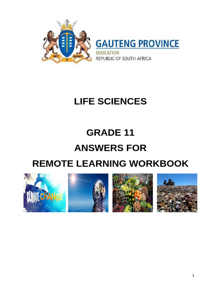 Gr.11 Life Sciences Answers For Remote Learning Booklet Term 4 | PDF ...