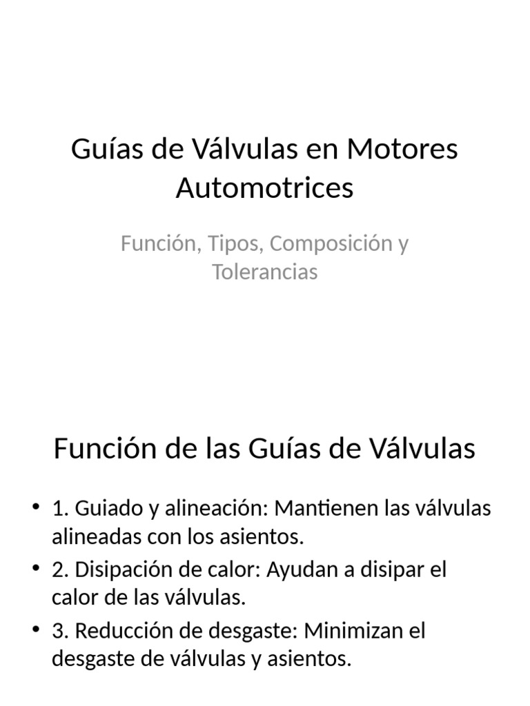 Guias de Valvulas Presentacion | PDF