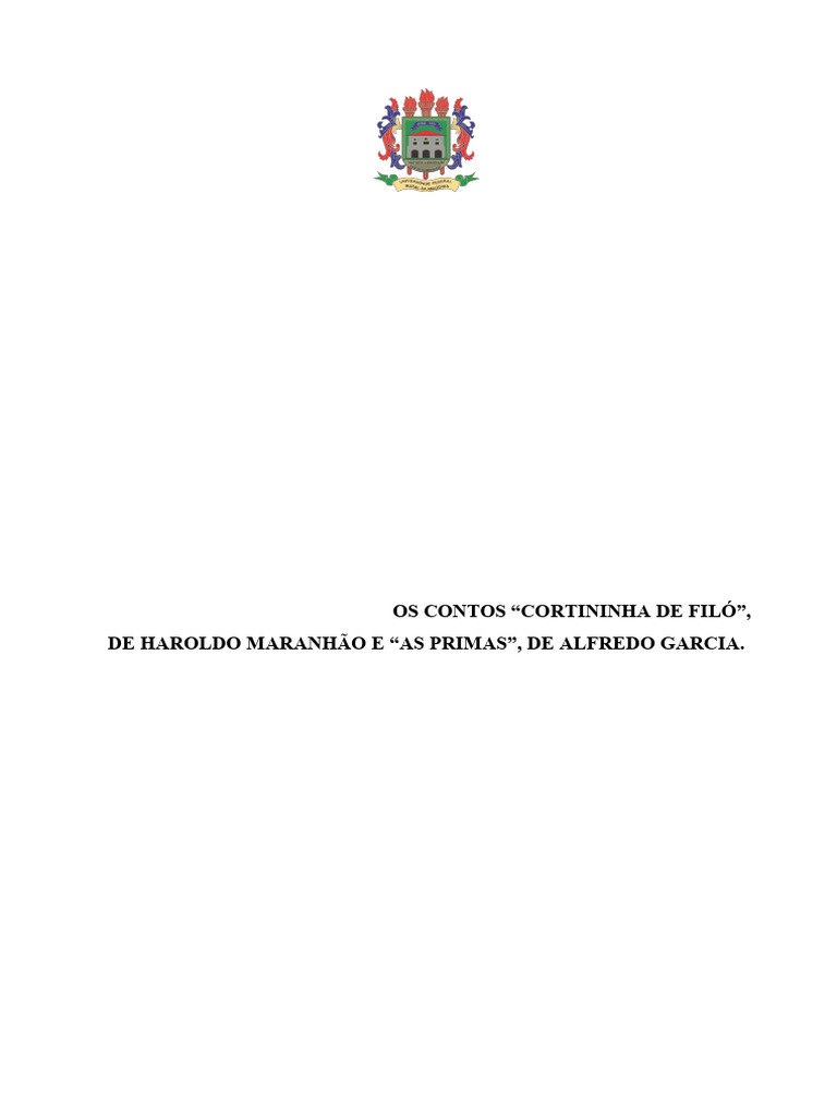 Uma Análise Do Erótico Nos Contos "Cortinha de Filó", de Haroldo Maranhão e "As Primas", de ...