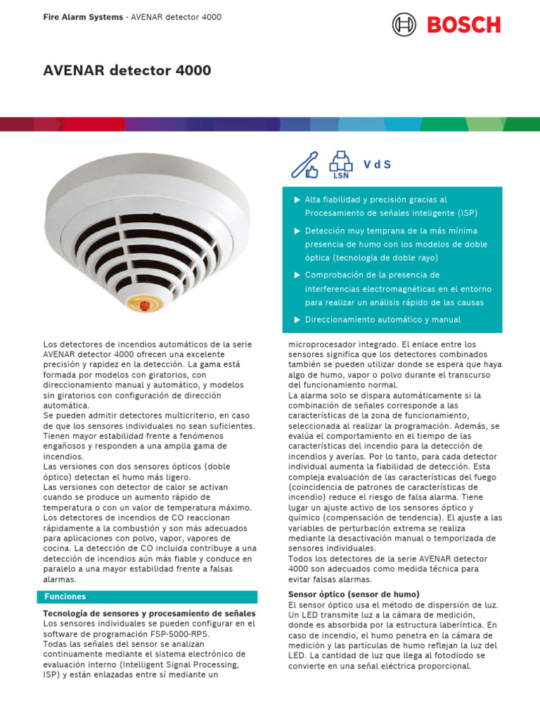 AVENAR Detector 4000 Data Sheet esES 123435909387 | PDF