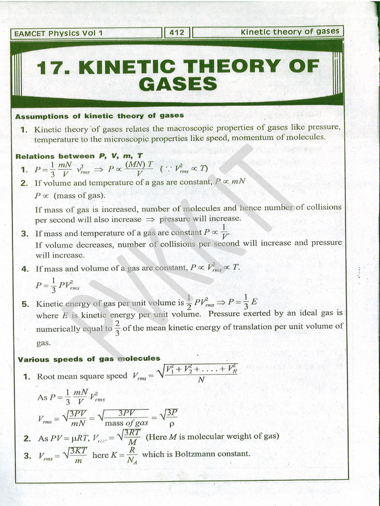 Kinetic Theory of Gases | PDF