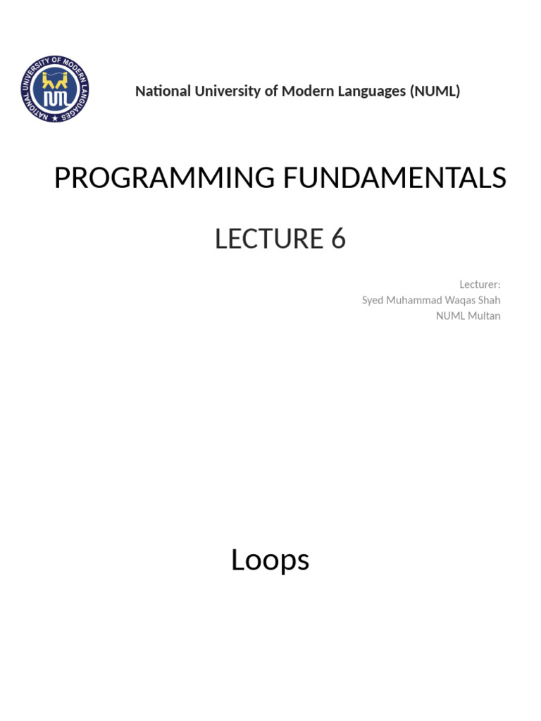 Lect 6 LOOP | PDF