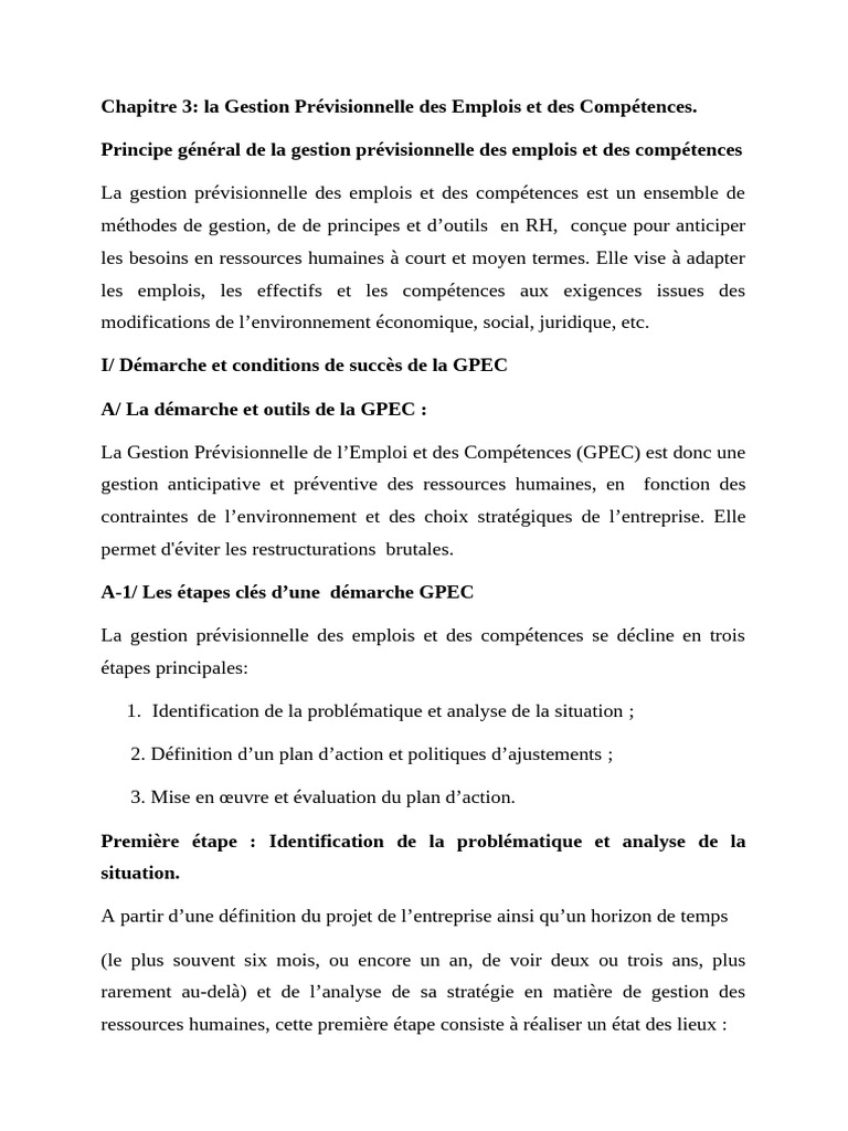 CHAPITRE 3 . GPEC | PDF