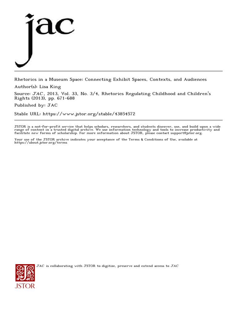 Rhetorics in A Museum Space - Connecting Exhibit Spaces, Contexts, and ...