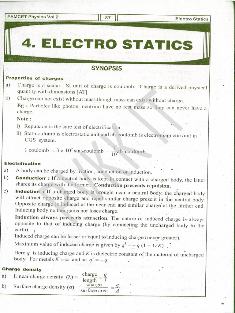 Electro Statics | PDF