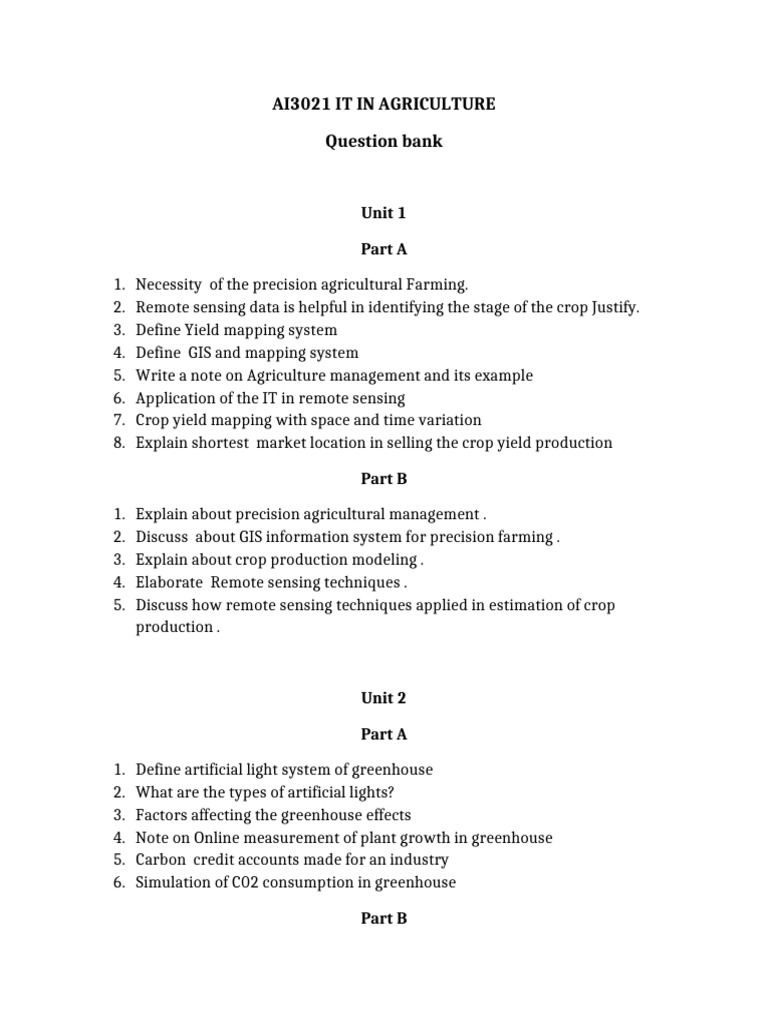 AI3021 - IT in Agricultural System | PDF | Agriculture | Computers