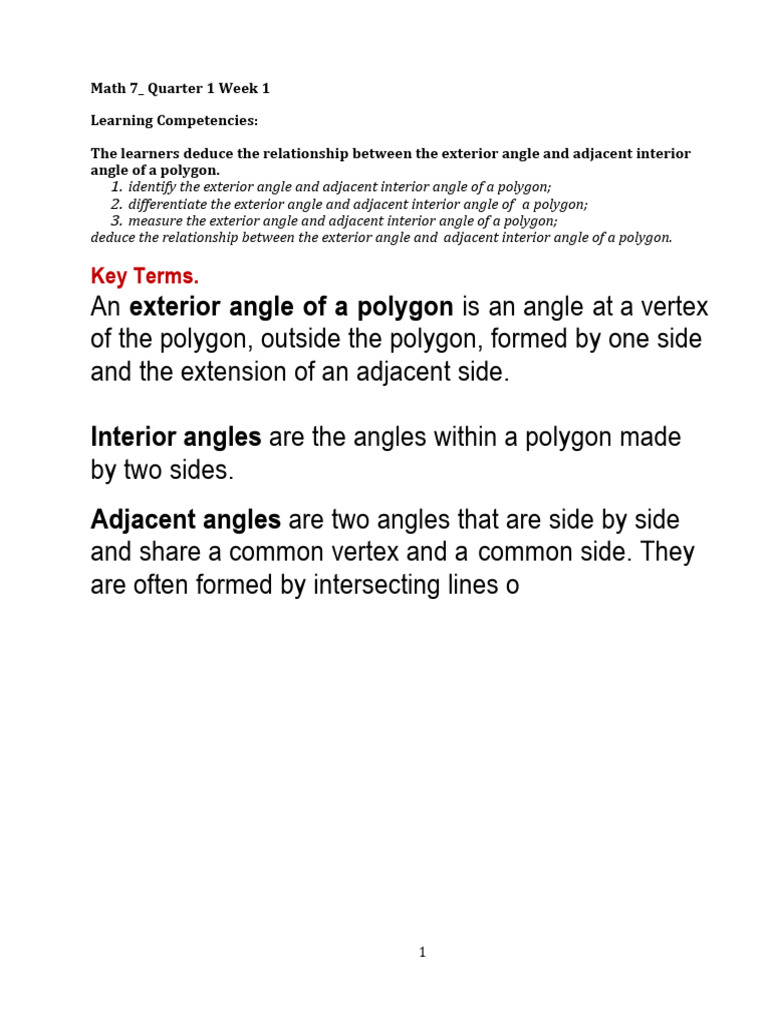 Math-7 OHSP Q1 W1 | PDF