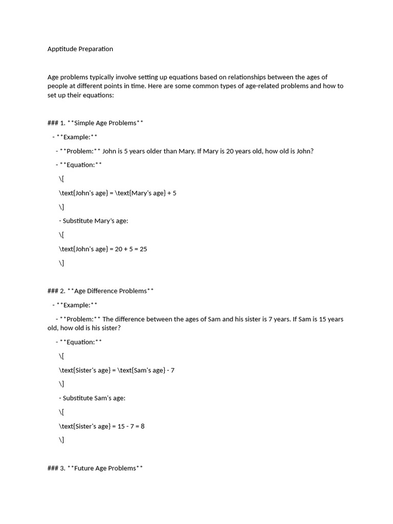 Apptitude Preparation | PDF